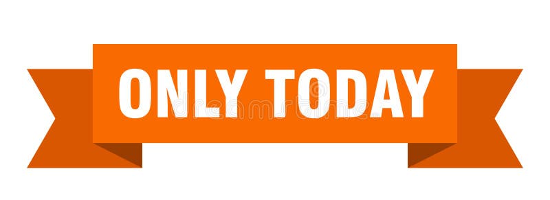 Only today ribbon. stock vector. Illustration of orange - 191261637