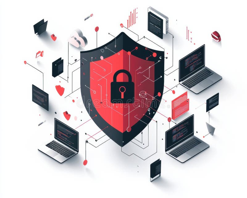 Understanding the Importance of a Red Shield with a Lock for Cybersecurity and Data Protection ...