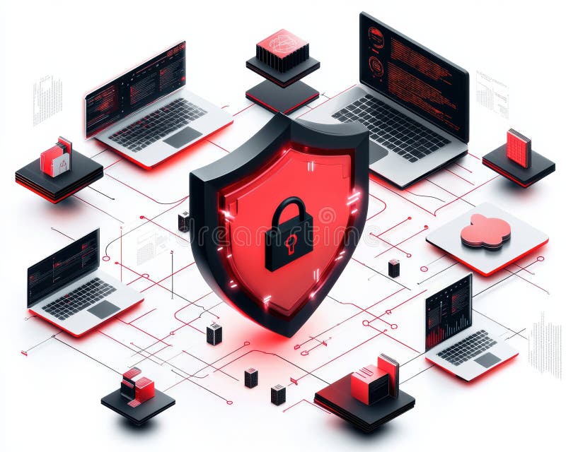 Innovative Cybersecurity Solutions Ensured by a Red Shield Protecting ...