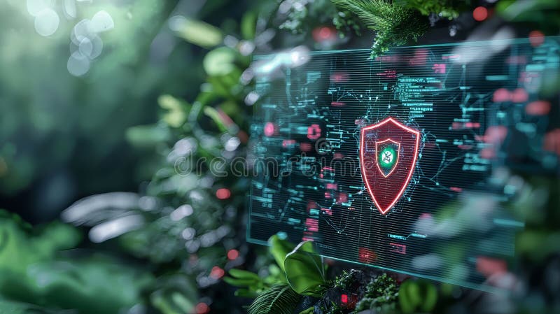 Strengthening Your Digital Fortress with Cybersecurity: a Red Shield on the Computer Screen ...