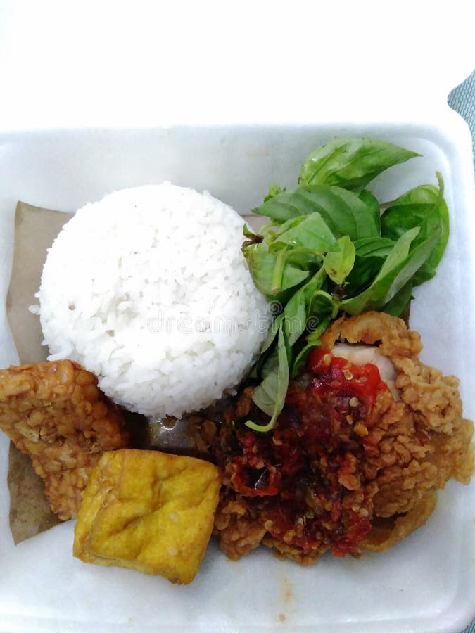 Today S Menu is Geprek Chicken Stock Photo - Image of geprek, food ...