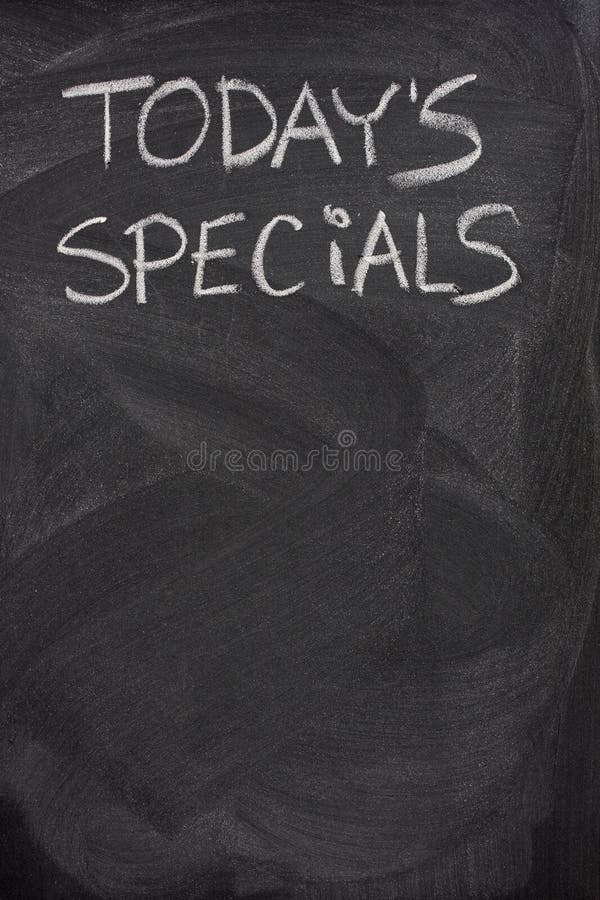 Today S Specials Text on Blackboard Stock Photo - Image of smudge, menu ...