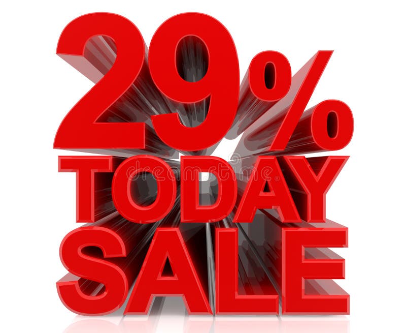 29 TODAY SALE Word on White Background 3d Rendering Stock Illustration ...