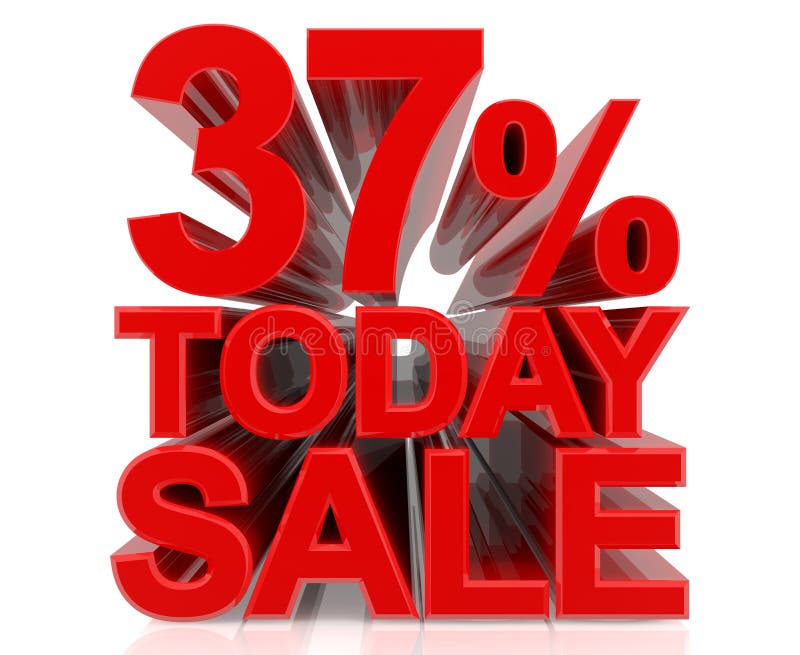 37 TODAY SALE Word on White Background 3d Rendering Stock Illustration ...