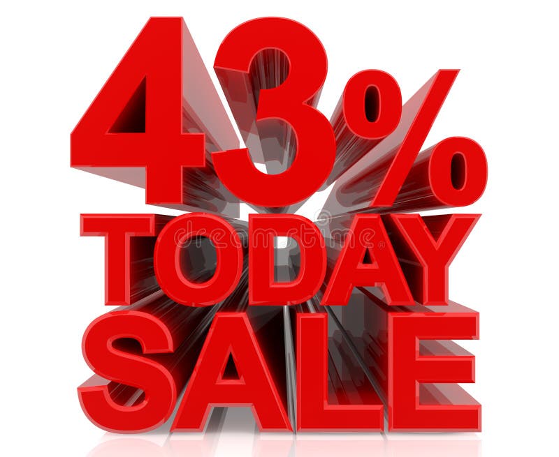 43 TODAY SALE Word on White Background 3d Rendering Stock Illustration ...