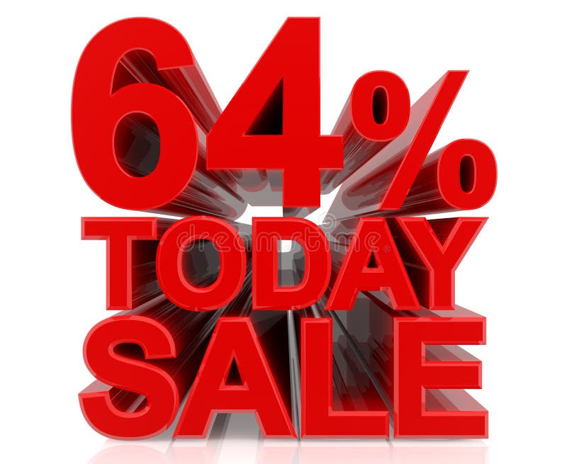 64 TODAY SALE Word on White Background 3d Rendering Stock Illustration ...