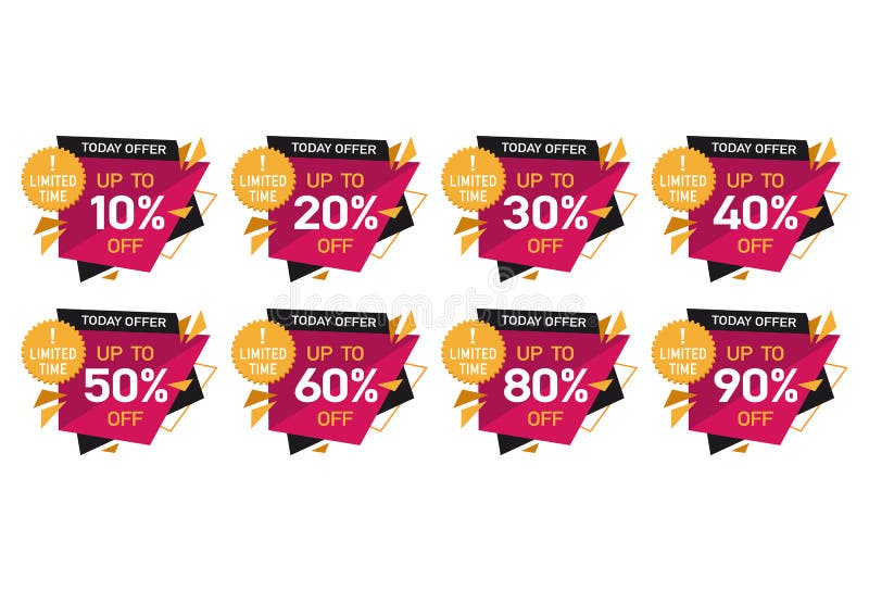 Today Special Offer Limited Time Pink Banner Set Vector Stock Vector ...