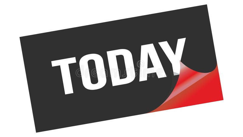 TODAY Text on Black Red Sticker Stamp Stock Illustration - Illustration ...