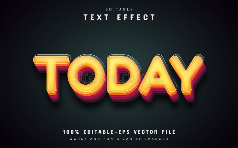 Today Text, Editable Text Effect Stock Vector - Illustration of paper ...