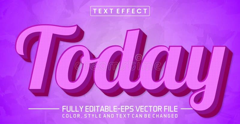 Today Text Editable Style Effect Stock Vector - Illustration of modern ...