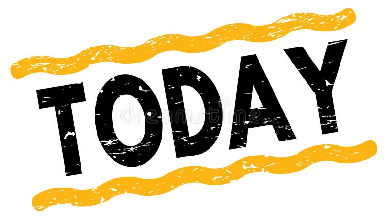 TODAY Text on Yellow-black Lines Stamp Sign Stock Illustration ...
