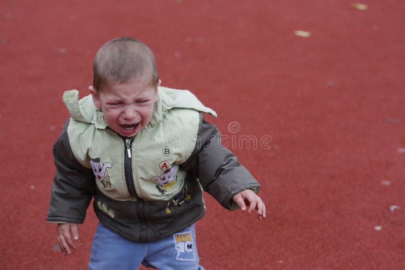 Toddler Child Crying Outside in Playground Stock Photo - Image of small ...
