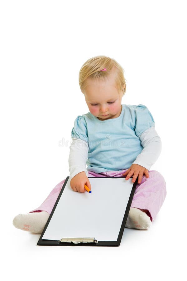 Toddler with a clipboard stock photo. Image of eyes, healthy - 27460588
