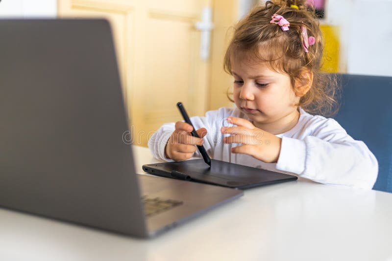 Drowing Children Computer Stock Photos - Free & Royalty-Free Stock ...