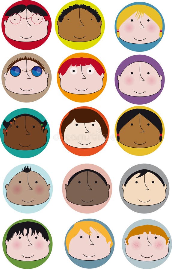 Toddler faces stock vector. Illustration of colours, boys - 54680755