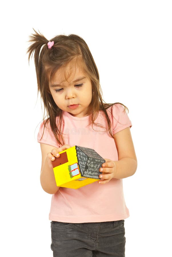 Toddler Girl Checking Small Home Stock Image - Image of childhood ...