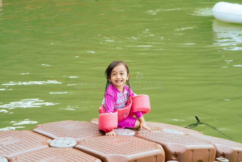 Toddler Having Fun in Lake Kenyir, Malaysia Stock Image - Image of ...
