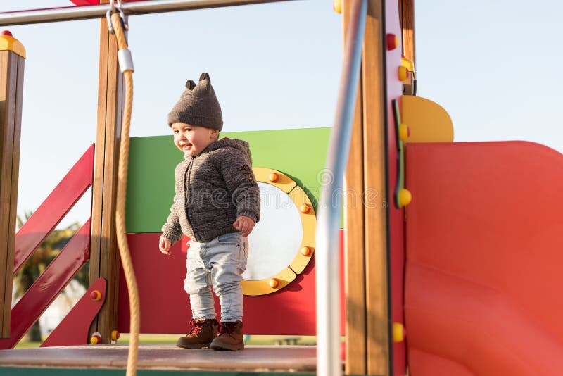 Toddler having fun stock image. Image of outside, park - 116484449