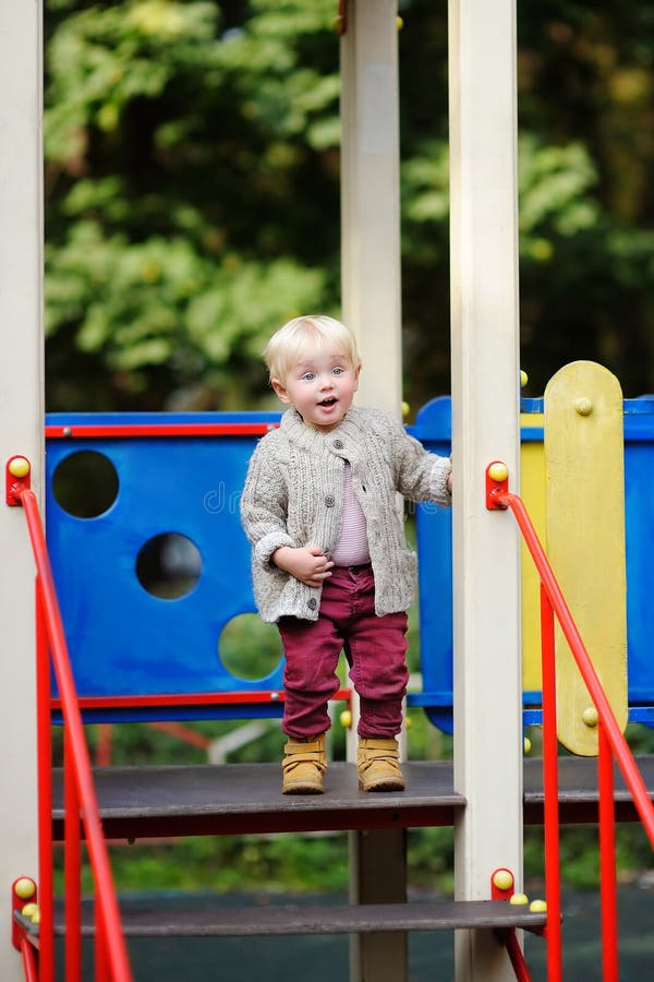 Toddler Having Fun on Playground Stock Image - Image of lifestyle ...