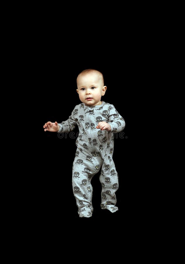 Toddler in pajamas stock photo. Image of black, innocence - 16389398
