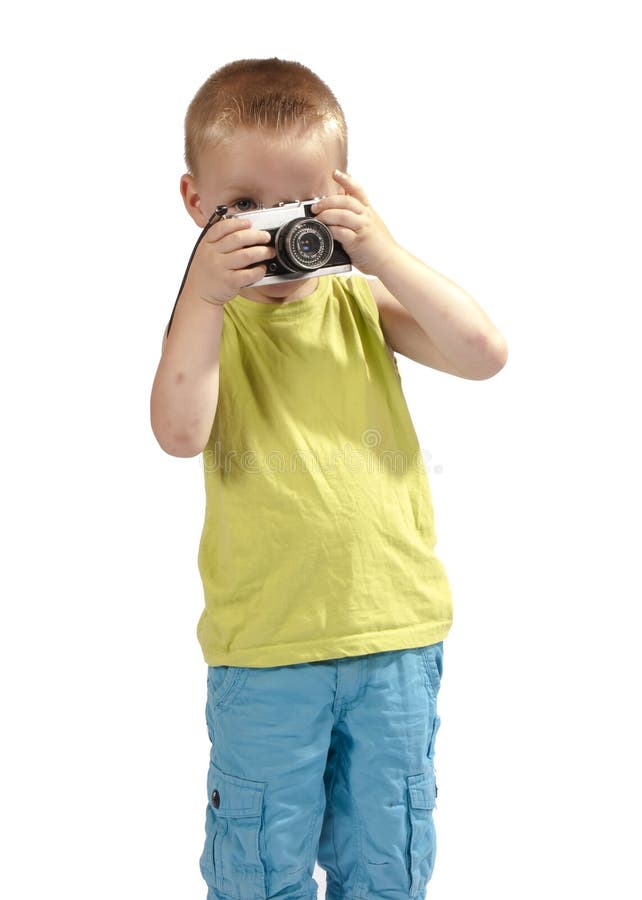 Child Photographer with Professional Camera Stock Image - Image of ...