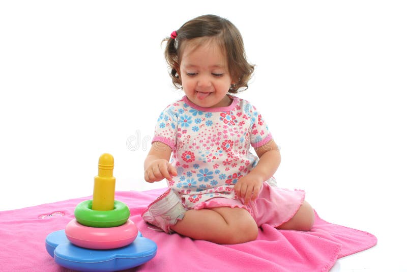 Toddler Playing with Generic Toy Stock Image - Image of children, happy ...