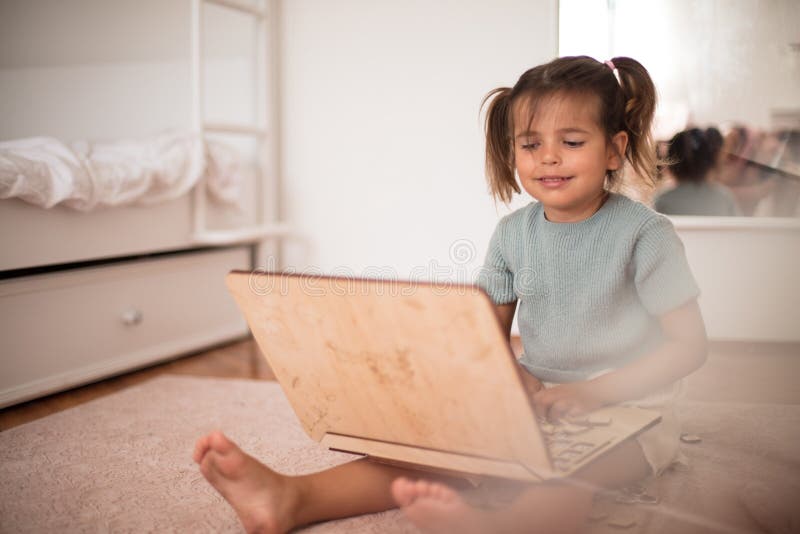 Toddler Playing Interactive Games for Good Development at Home Stock ...