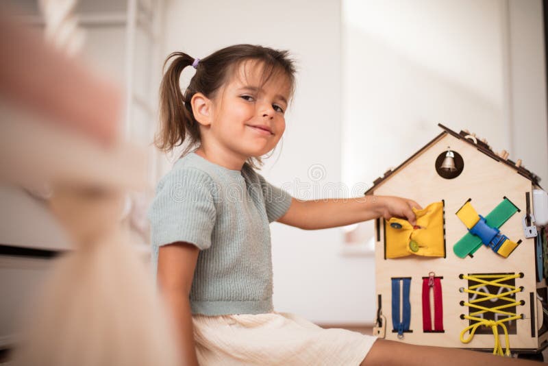 Toddler Kid Playing Interactive Games for Good Development at Home ...