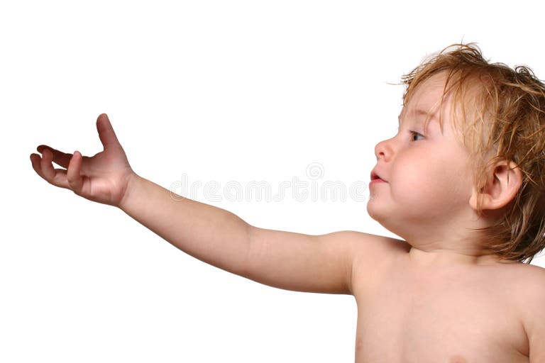 Toddler Reaching for Object Stock Image - Image of children, isolated ...