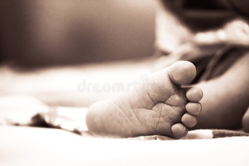 Toddler s Left Foot stock image. Image of lines, closeup - 109908457