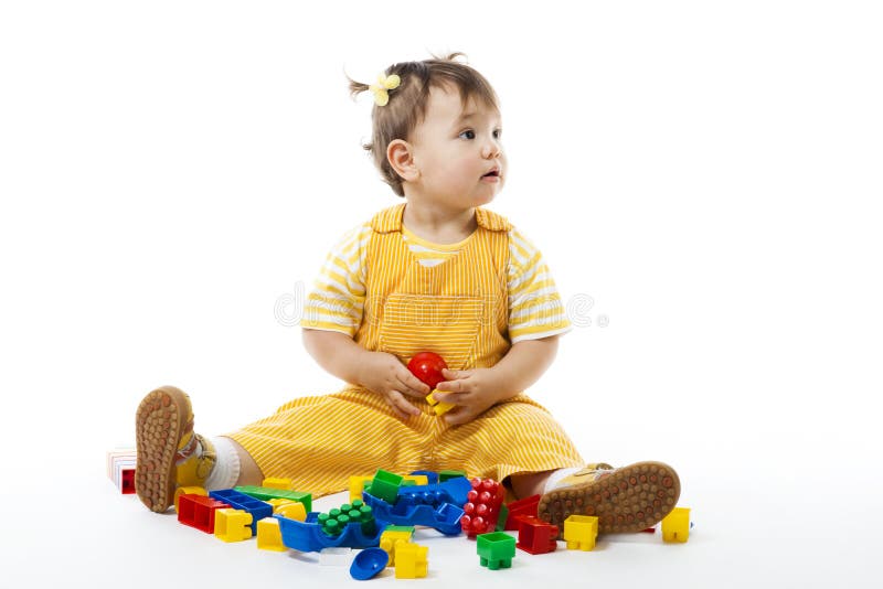 Toddler Sit and Play with Construction Set Stock Image - Image of ...
