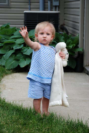 Toddler waving goodbye stock image. Image of gesture, toddler - 2601671