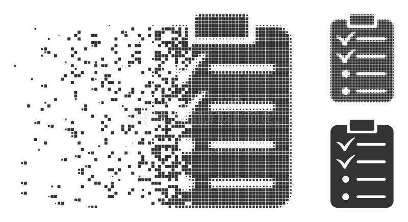 Todo List Disappearing Pixel Halftone Icon Stock Vector - Illustration ...