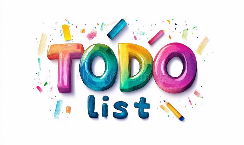 TODO List - Lettering Isolated on White Background Stock Illustration ...