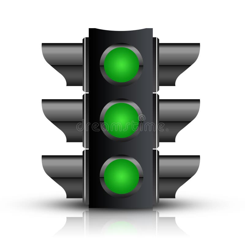 Todo o sinal verde ilustração stock. Ilustração de isolado - 15097737