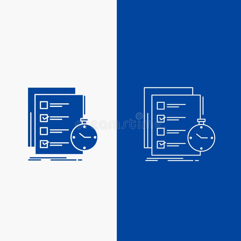 Todo Task List Check Time Line And Glyph Web Button In Blue Color Vertical Banner For Ui And