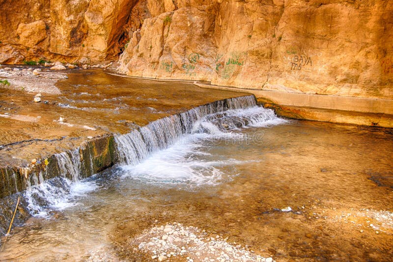 Todra River As it Passes through the Todra Gorges in Morocco. Stock ...