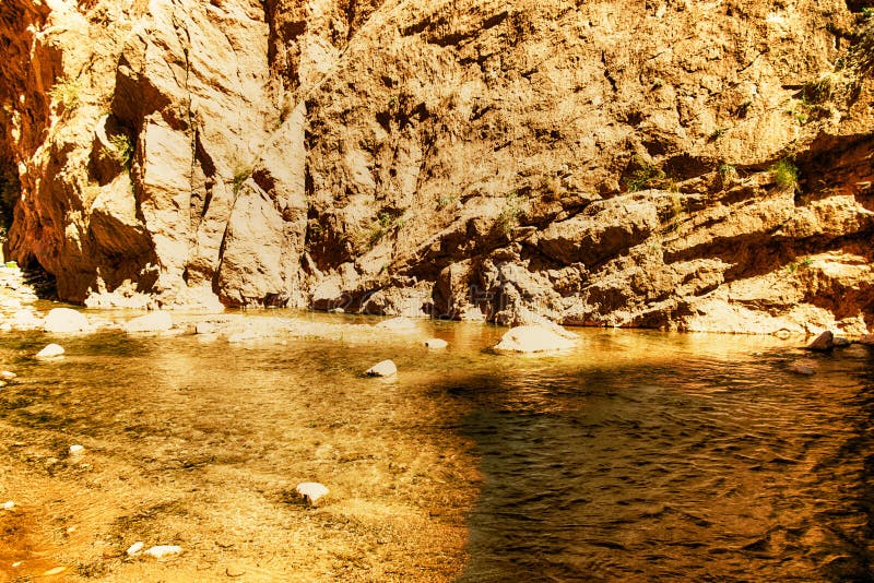 Todra River As it Passes through the Todra Gorges in Morocco. Stock ...
