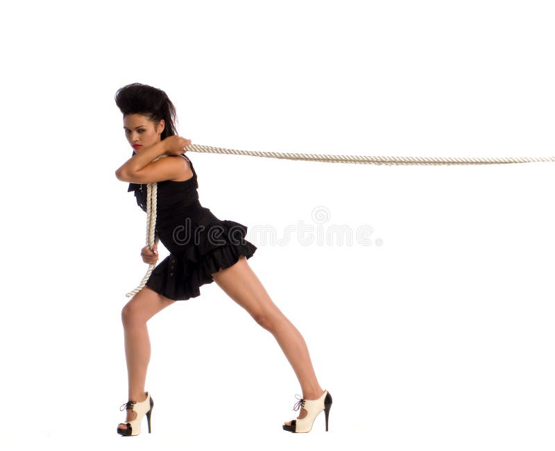 Tow the Line stock photo. Image of pull, girl, rope, adult - 15775632