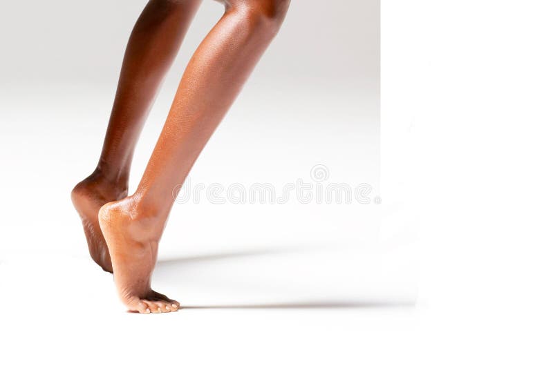 Toe Stand Position of a Brown Leg Stock Photo - Image of female, adult ...