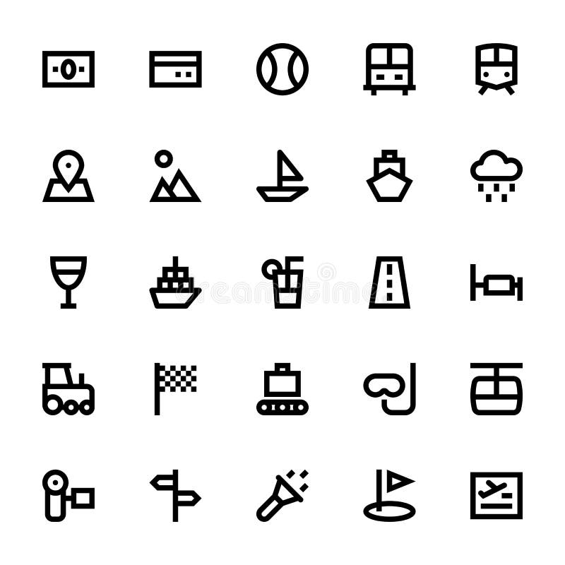 Toerisme En Reis Vectorpictogrammen 4 Stock Illustratie - Illustration ...