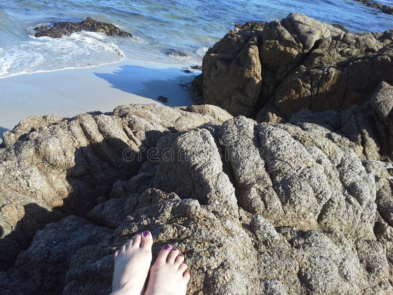 Toes on rock, rocky beach stock image. Image of rocky - 45189743