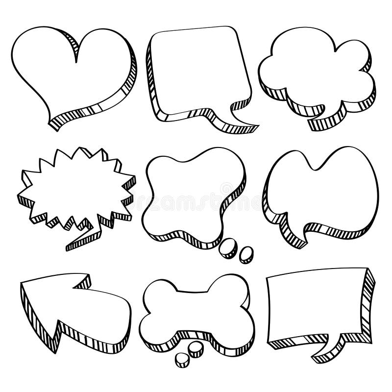 Toespraak En Gespreksbelleninzameling Stock Illustratie - Illustration ...