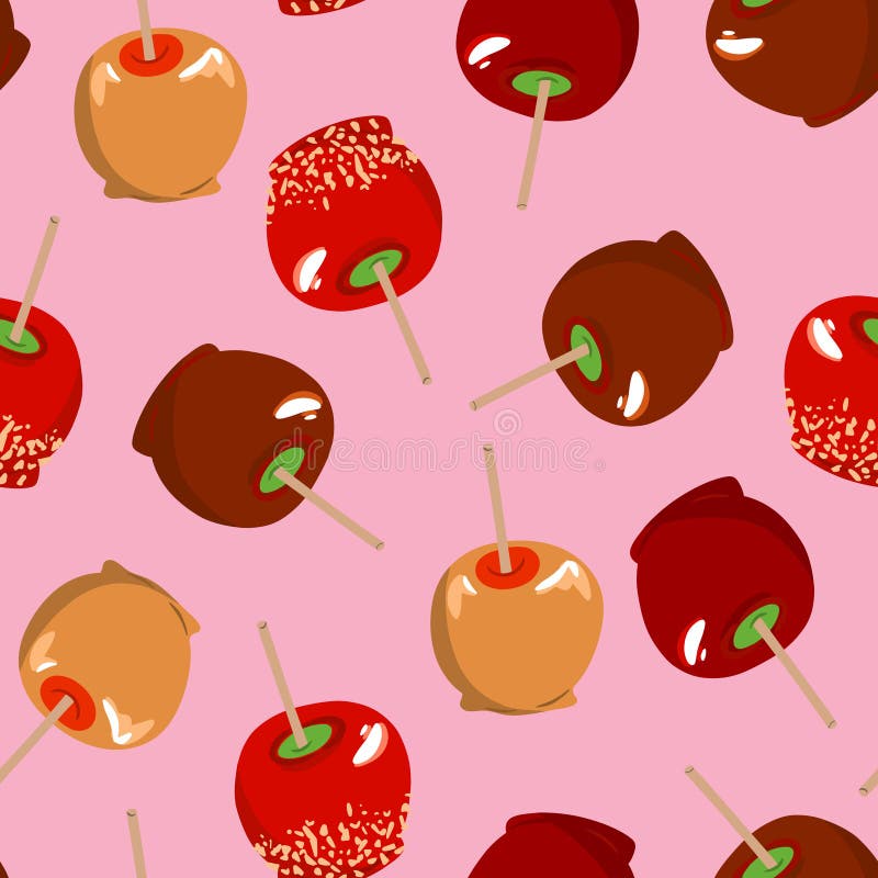 Toffee Apples Repeat Pattern Design Stock Vector - Illustration of ...
