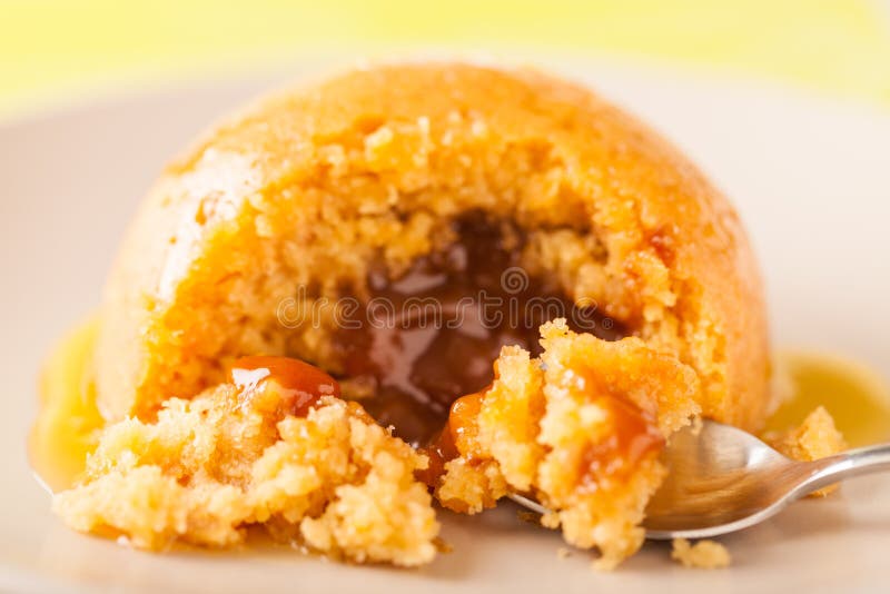 Toffee Bombe Pudding Closeup with Spoon Stock Image - Image of toffee ...