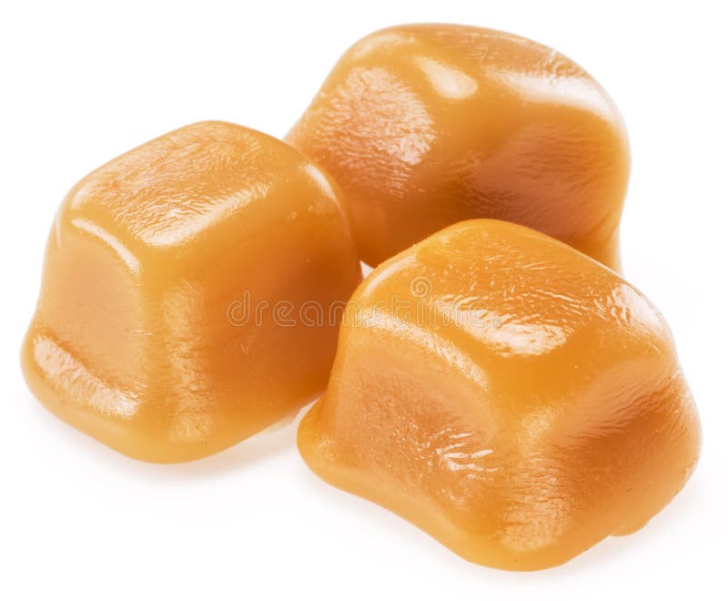 Toffee or Candy Caramel Sweets Isolated on White Background Stock Photo ...