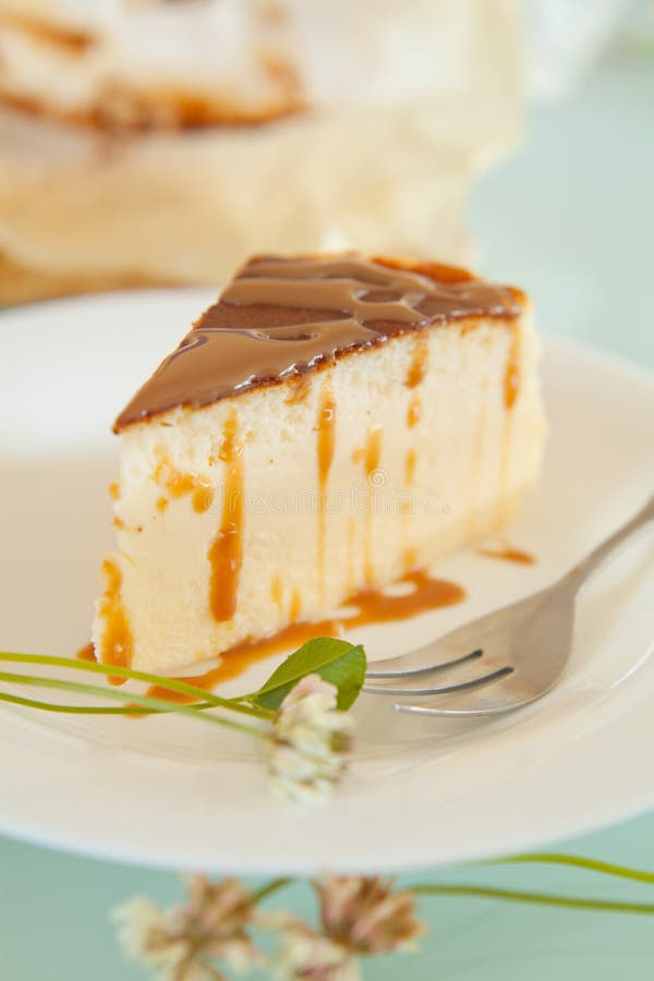 Toffee cheesecake stock photo. Image of cheese, plate - 43685548