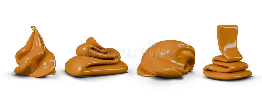 Toffee Cream in Various Forms. Paste from Boiled Condensed Milk Stock ...