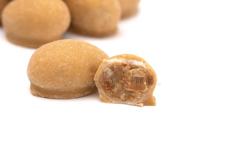 Toffee and Peanut Candies Covered in Maple Stock Image - Image of ...