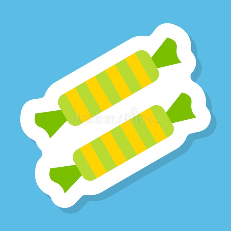 Toffee Sticker Vector, Isolated Flat Stye Icon Stock Vector ...